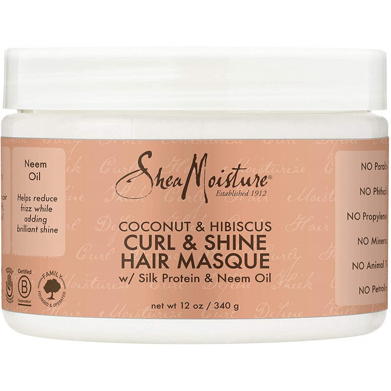 Shea Moisture Coconut And Hibiscus Curl And Shine Hair Masque 340g ش